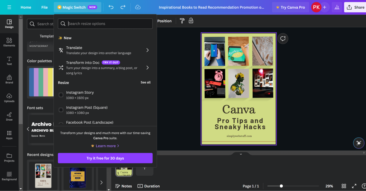 Canva Tips And Tricks: 11 Hidden Canva Features – Simply Web Stuff